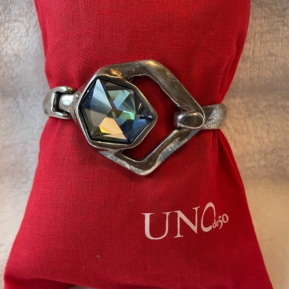UNO de 50 | Jewelry | Unode5 Bangle Bracelet W Bluegreen Swarovski Crystal Small | Poshmark